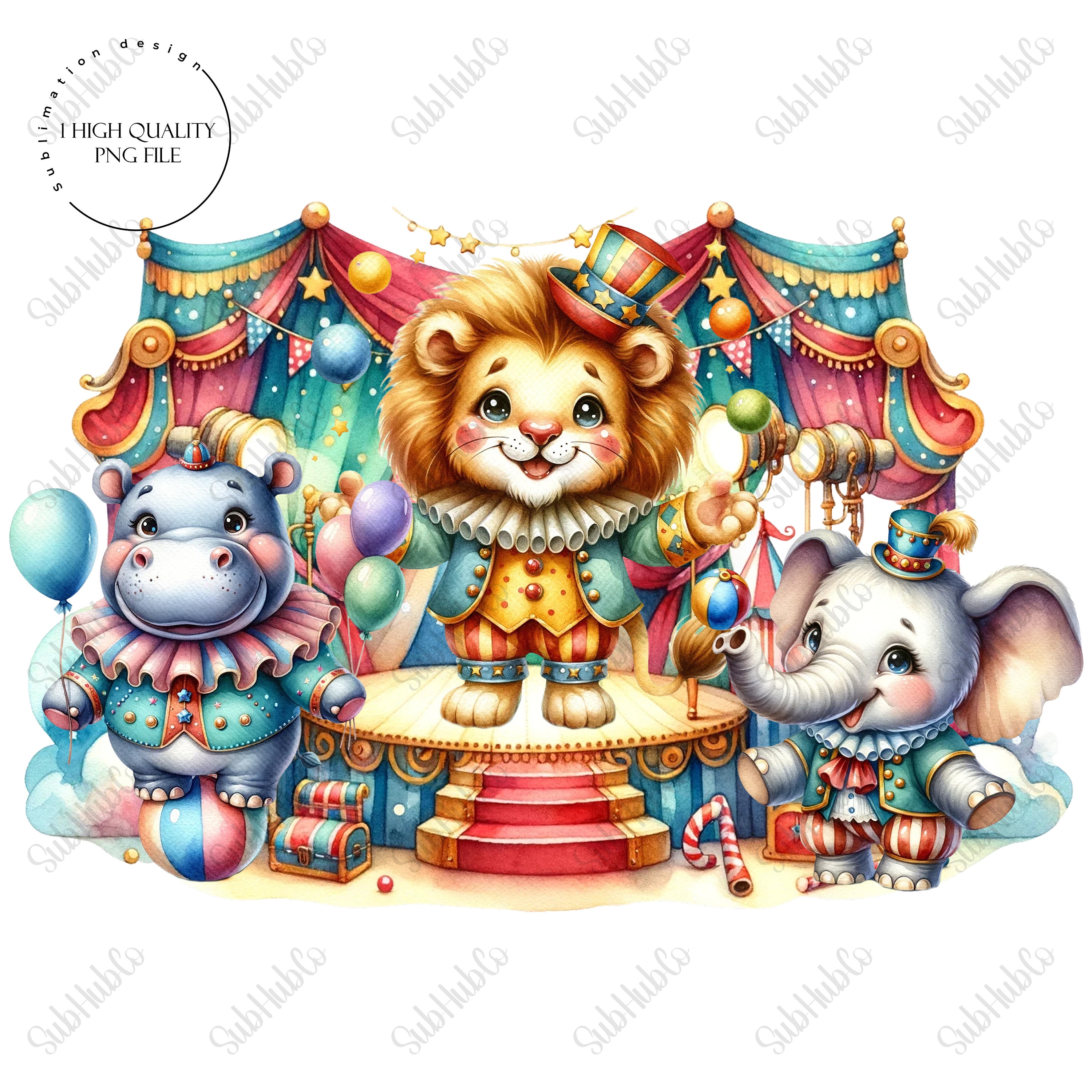 Circus Animals, Circus Clipart, Circus Png, PNG, Sublimation, DTF, UV ...
