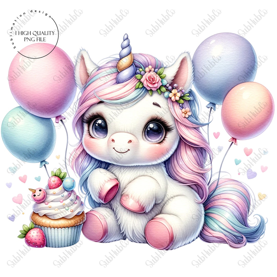 Birthday Unicorn, Unicorn Png, Unicorn Clipart, DTF, UV Transfer ...