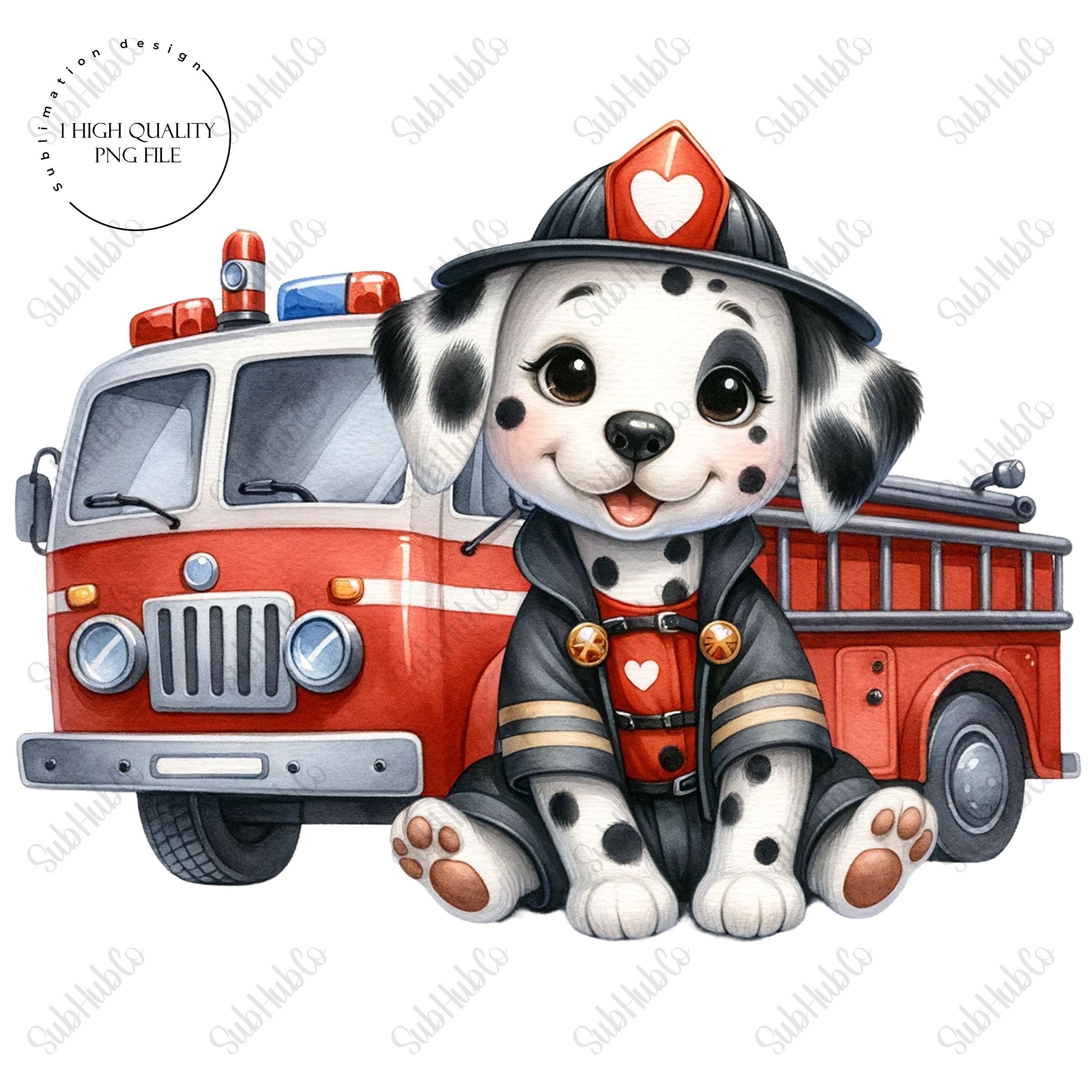 Firefighter Pup, Firefighter Png, Firefighter Clipart, Sublimation, DTF ...