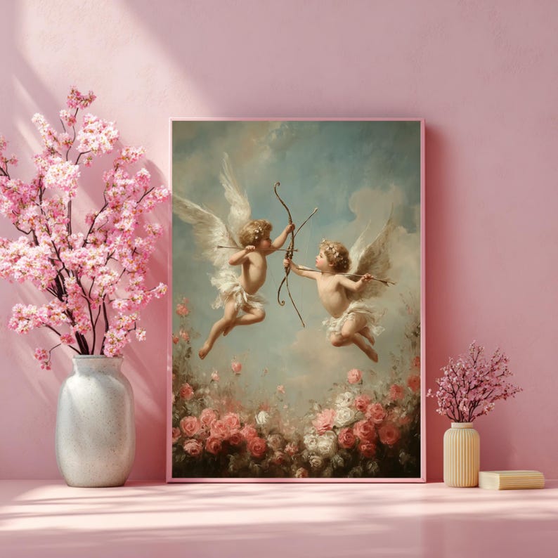 Renaissance Victorian Cupid Wall Art: Vintage Cherub Valentine Decor ...
