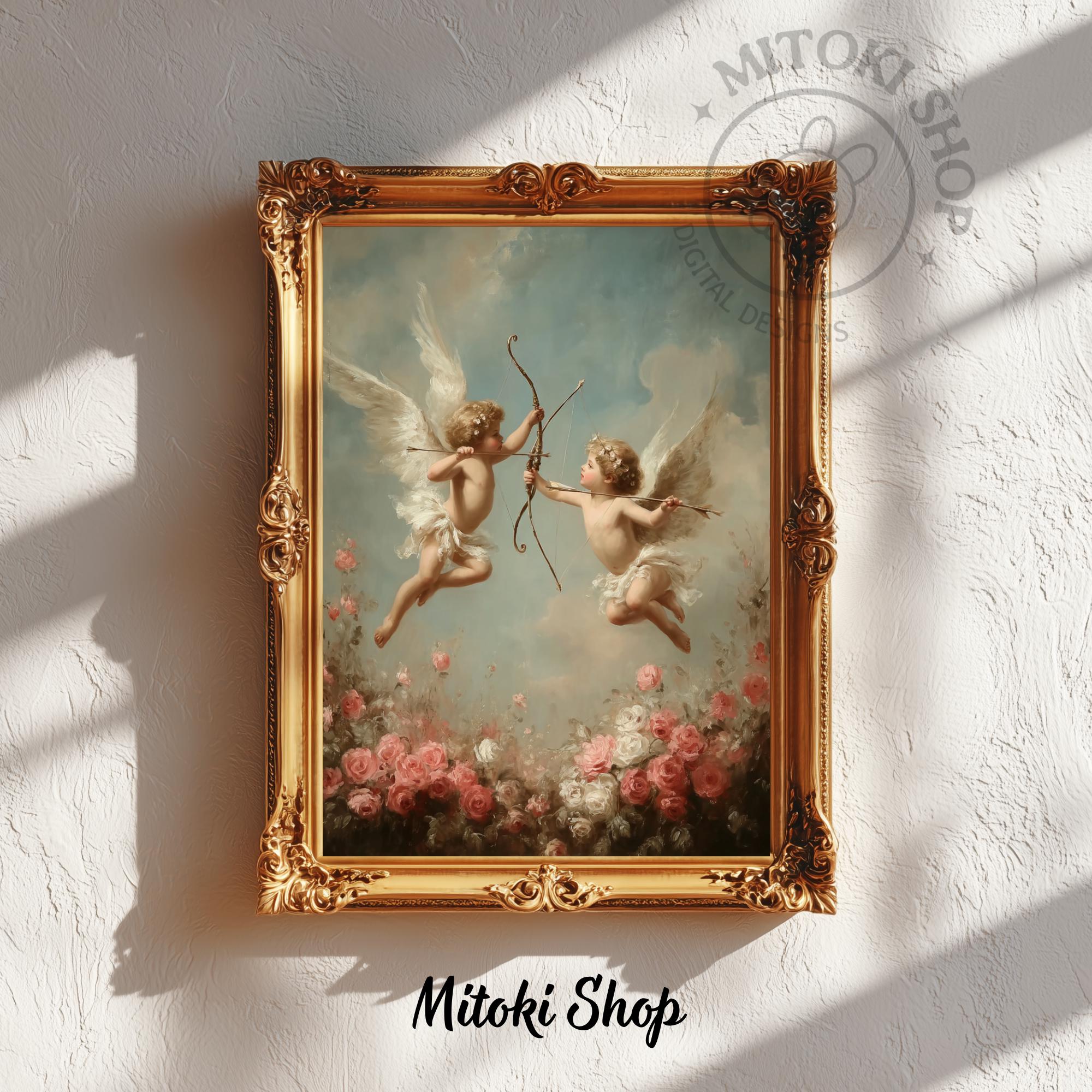 Renaissance Victorian Cupid Wall Art: Vintage Cherub Valentine Decor ...