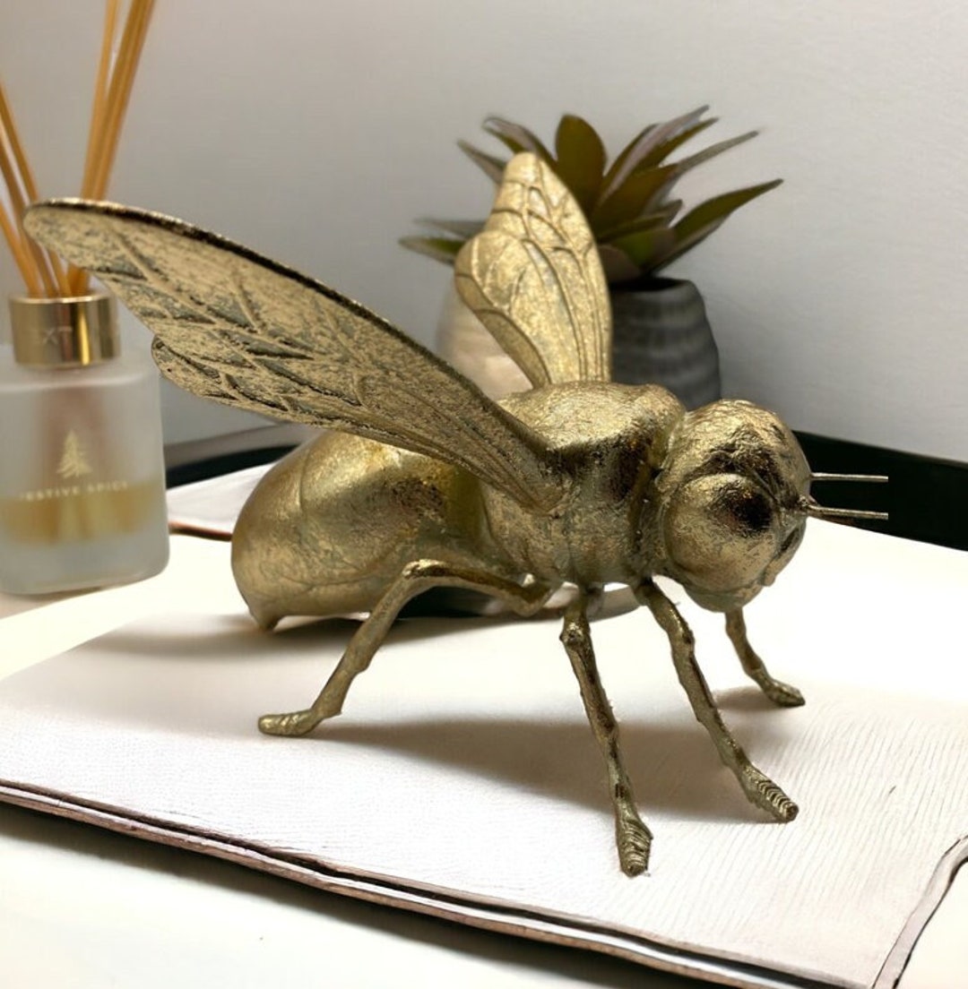Gold Bee Ornament Resin Gold Bee Statue Shelf Ornament Gold Honey Bee ...