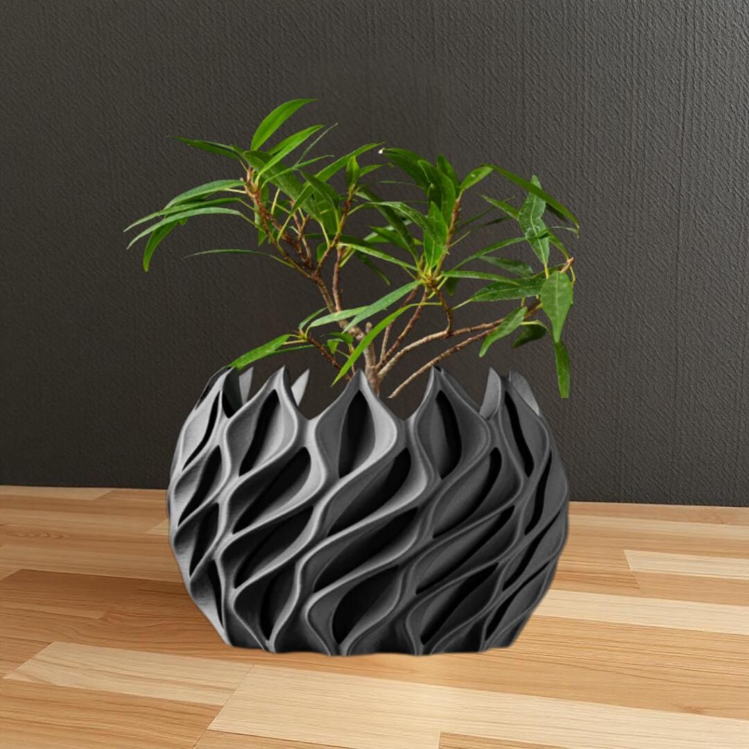 Twisted Planter Pot With Drainage Tray - Etsy
