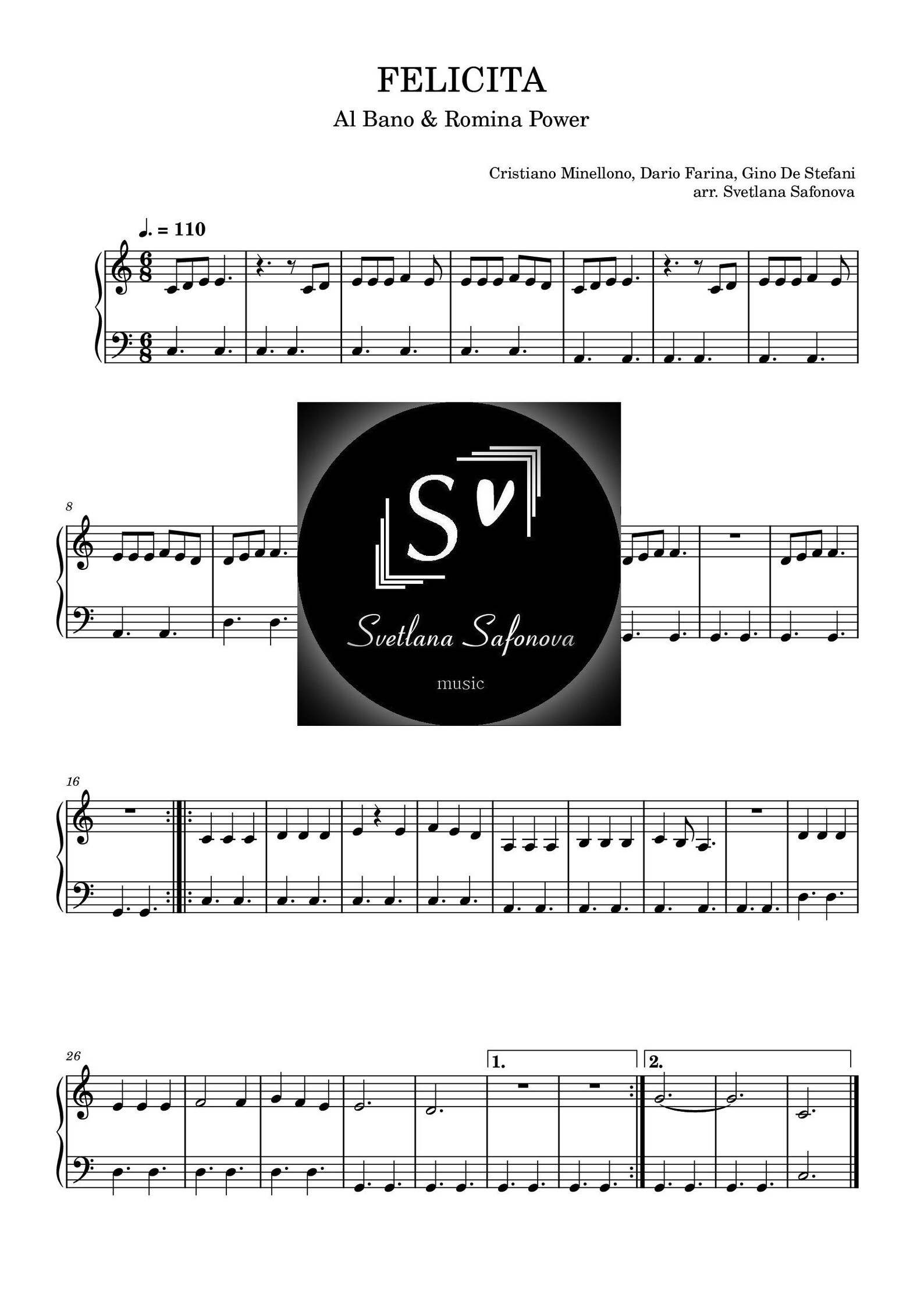 Felicita by Al Bano Easy Piano Sheet Music - Etsy