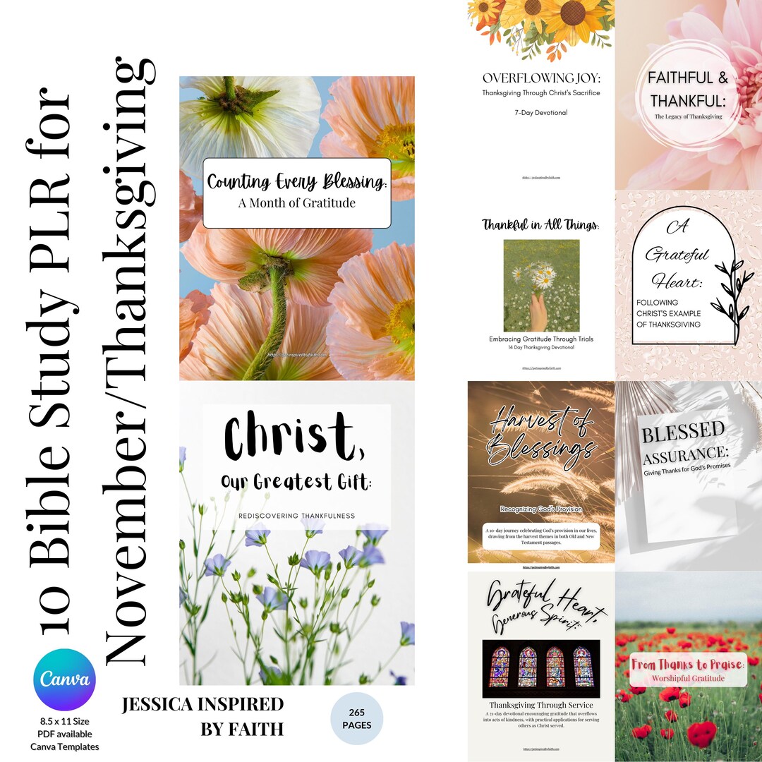 Thanksgiving Bible Study Bundle: 10 Gratitude Devotionals (printables ...