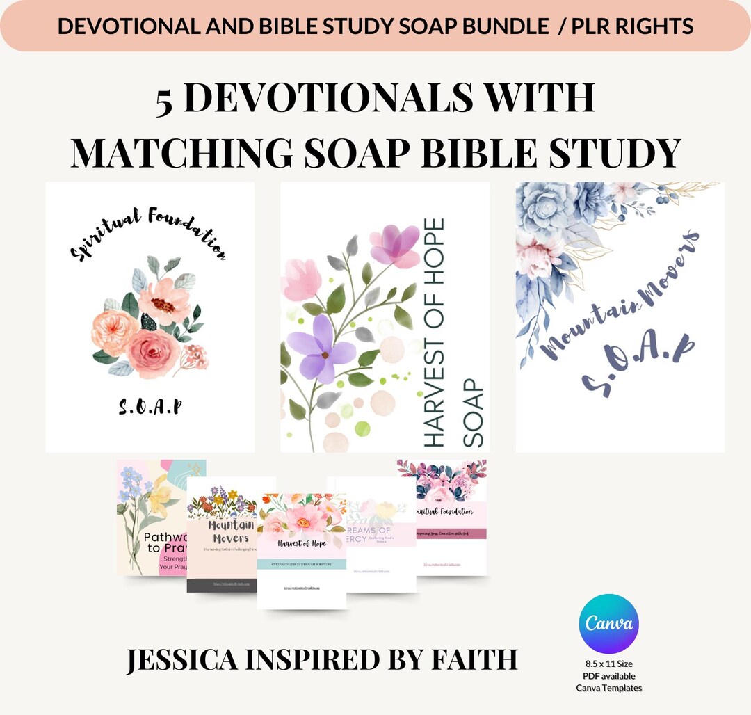 Bible Study Kit: Devotionals, SOAP Prompts, 2025 Calendar (PLR, Canva ...