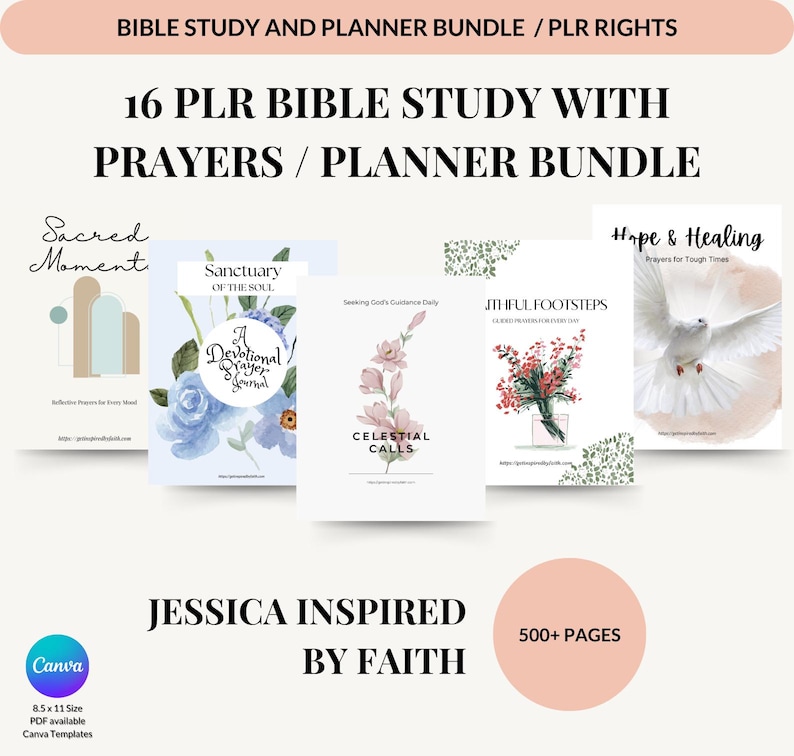 16 PLR Bible Study Kits: Prayer Prompts & Reflections (2025 Calendar ...