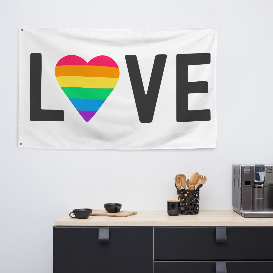 Rainbow Love Flag - Etsy