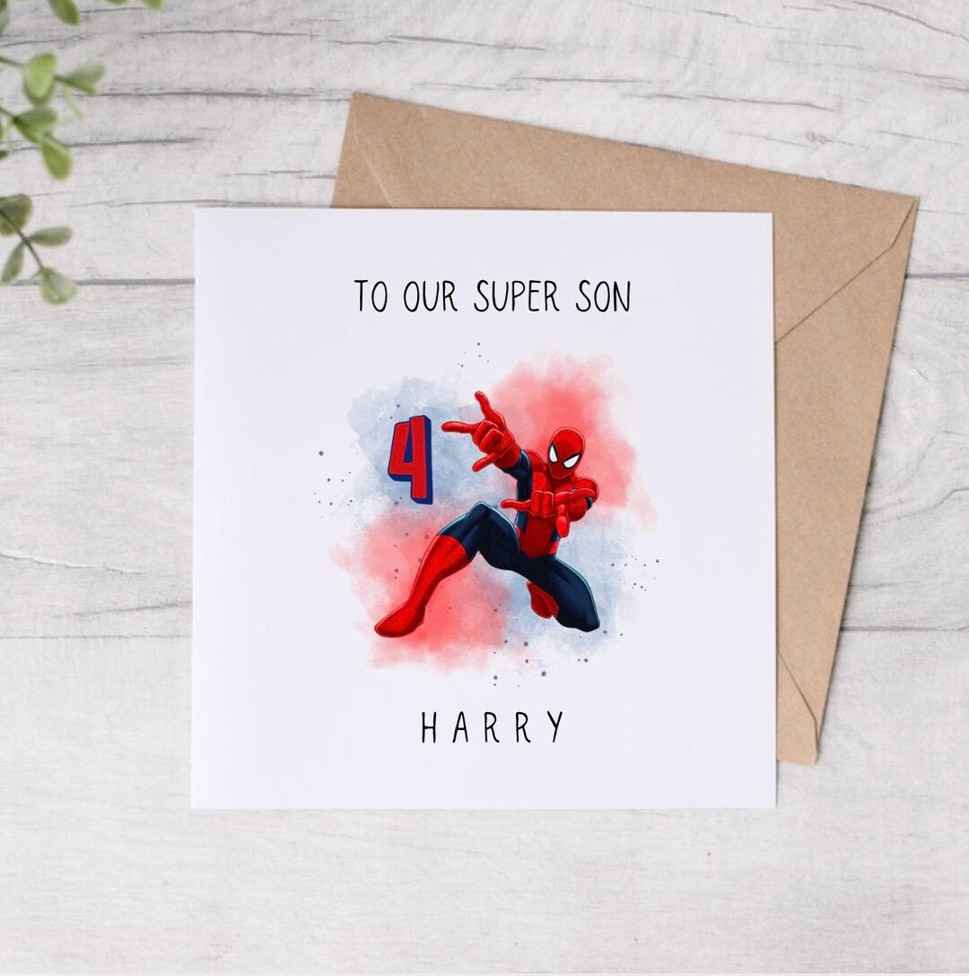 Spiderman Birthday Card, Spiderman Card, Spiderman, Spidey, Birthday ...