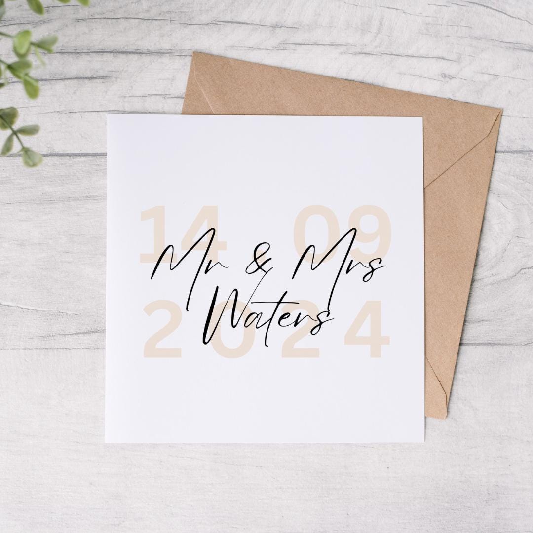 Wedding Card, Newly Weds, Mr and Mrs, Marriage, Wedding ...
