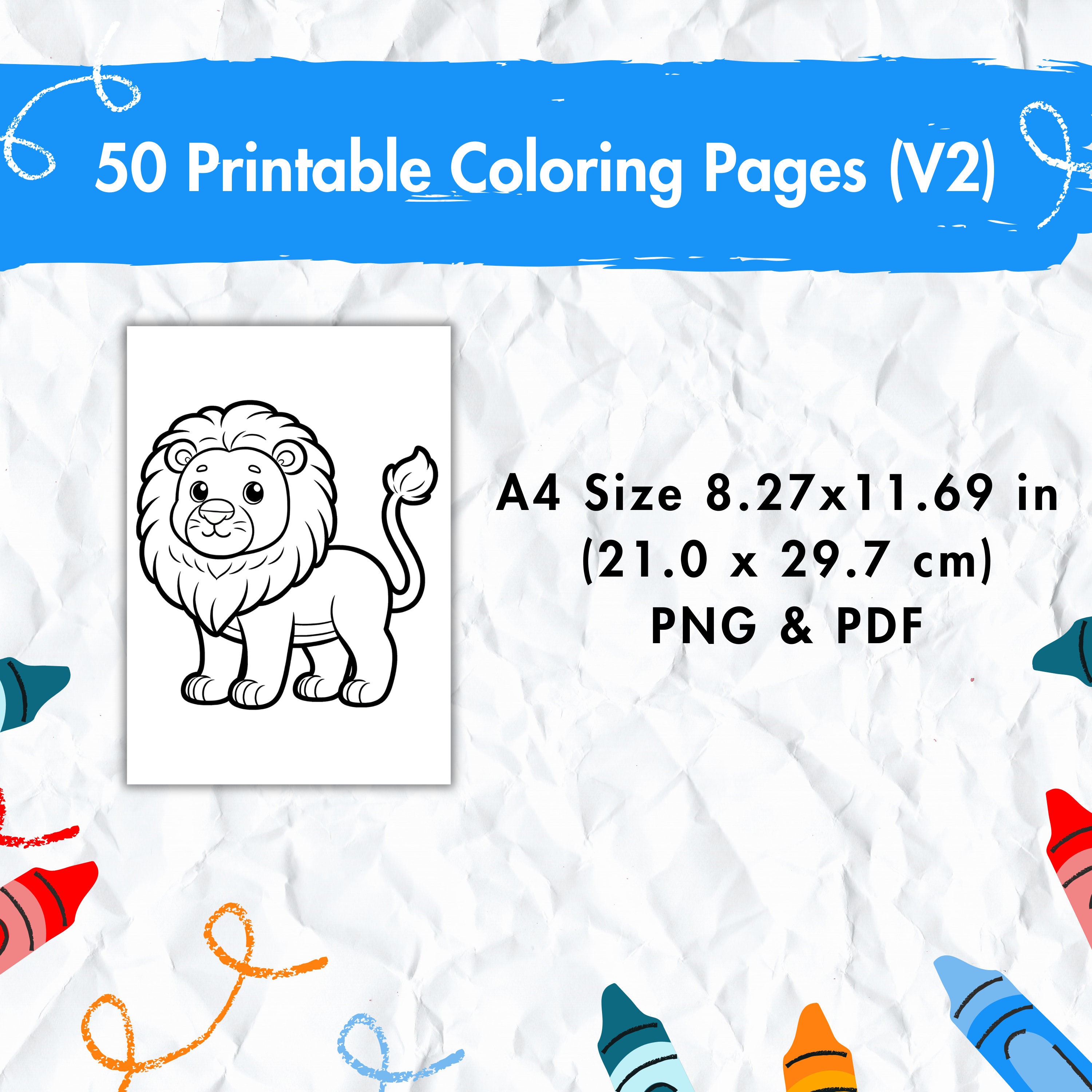 50printable Coloring Pages V2 for Kids, Toddlers ,preschoolers ...