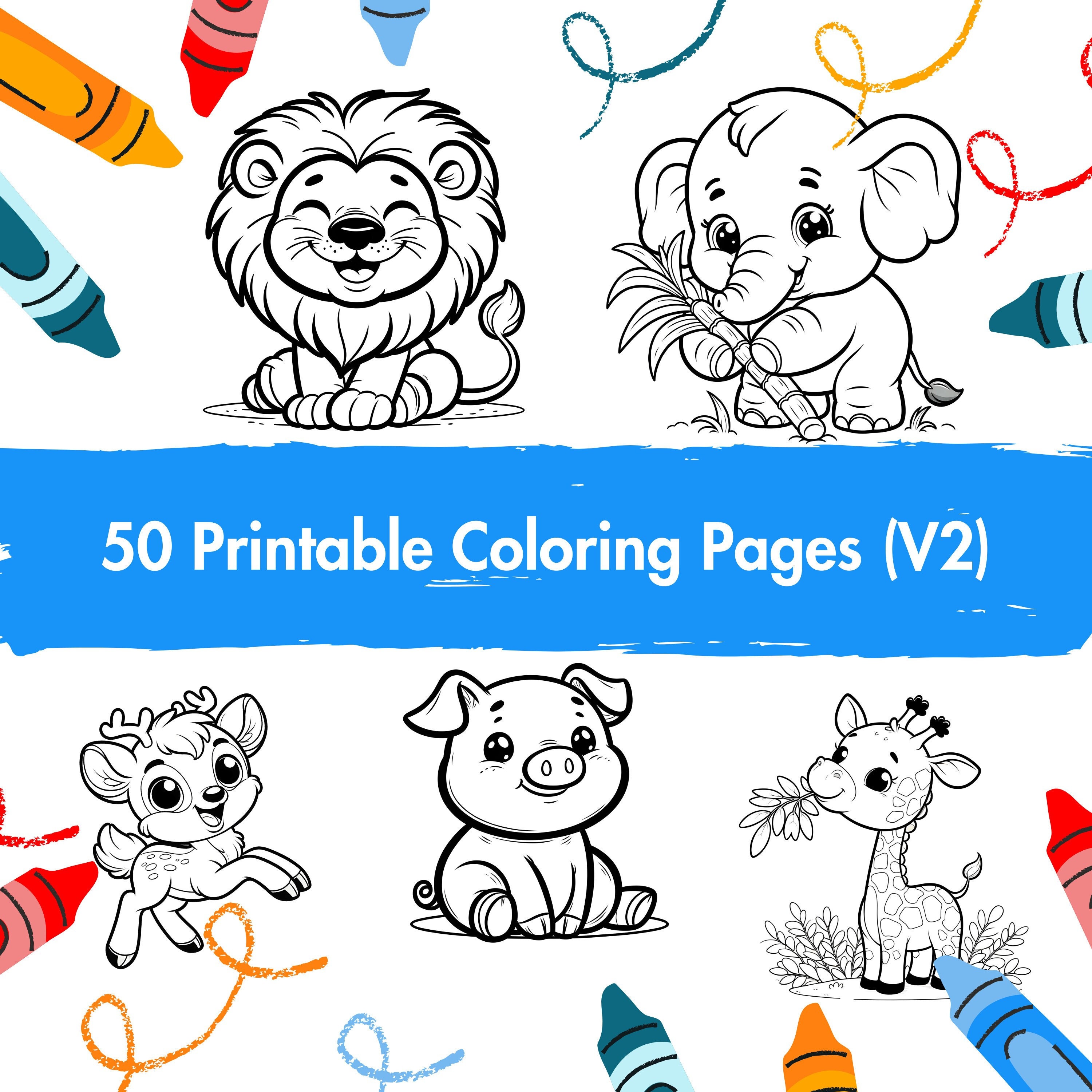 50printable Coloring Pages V2 for Kids, Toddlers ,preschoolers ...