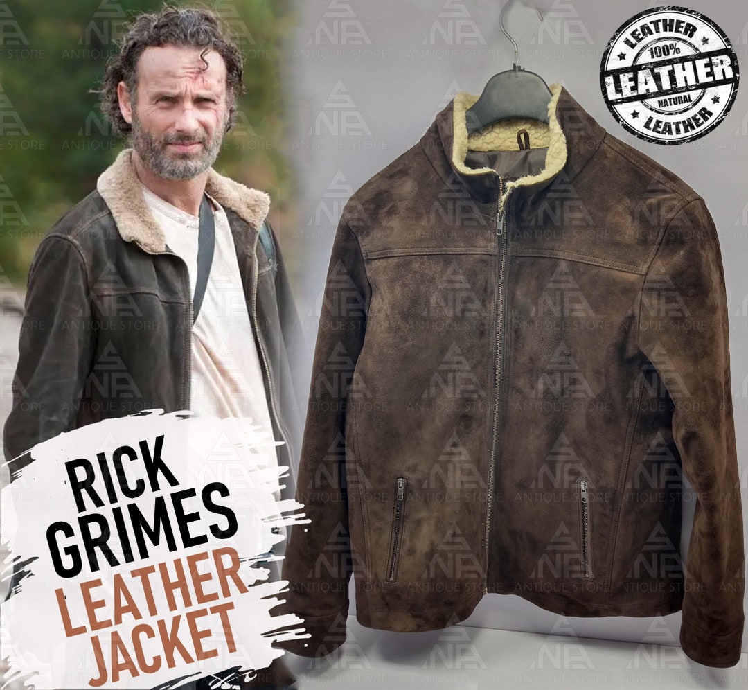The Walking Dead Leather Jacket, Rick Grimes Original Suede Leather ...