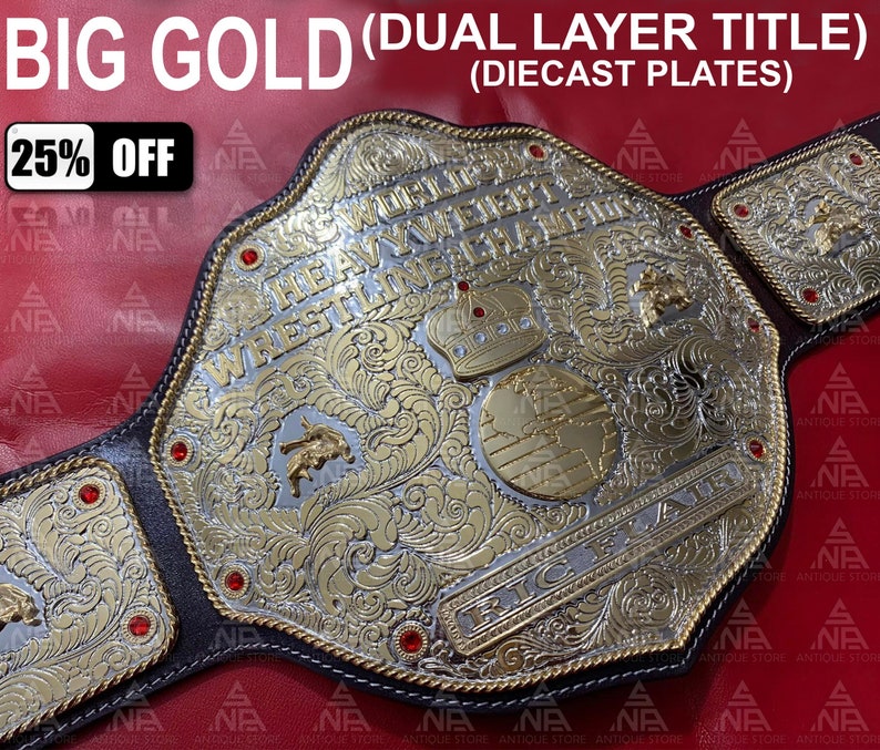 Big Gold World Heavyweight Wrestling Championship Belt, Custom Name ...