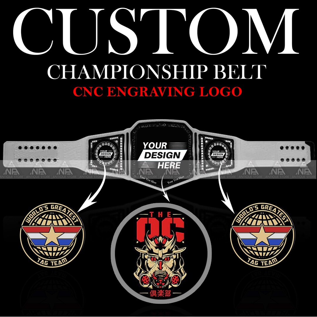 Custom Made Championship Belts With HD Engrave Your Company Logo & Text ...