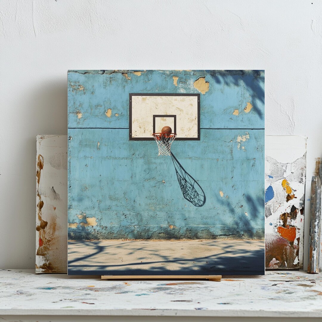 Abstract Basketball Hoop Art Modern Hoop Wall Art Urban Basketball ...