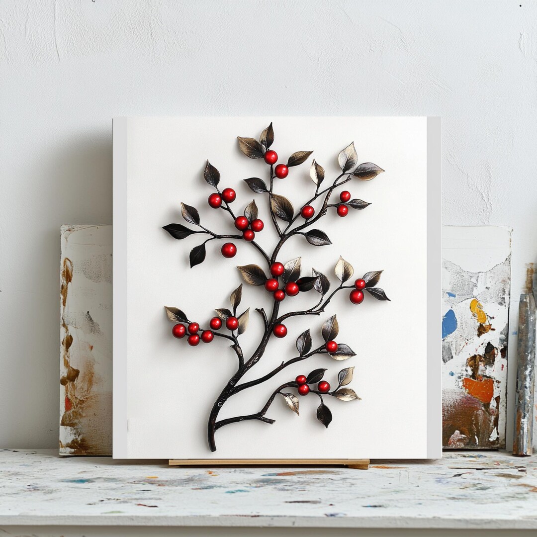 Red Berry Bliss Art Berry Patch Wall Art Sweet Berry Delight Vibrant ...