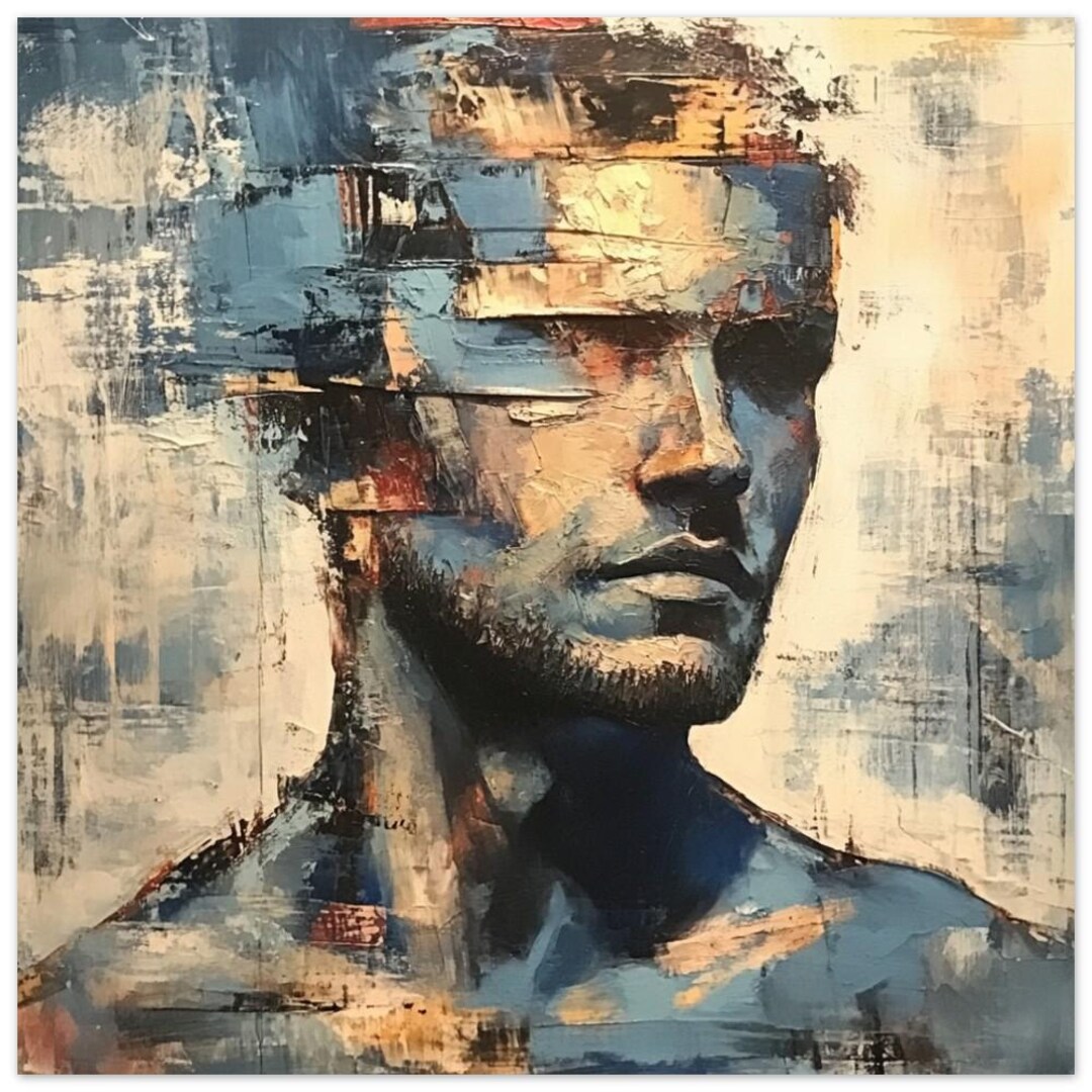 Abstract Man Art Modern Male Artwork Unique Man Portrait Contemporary ...
