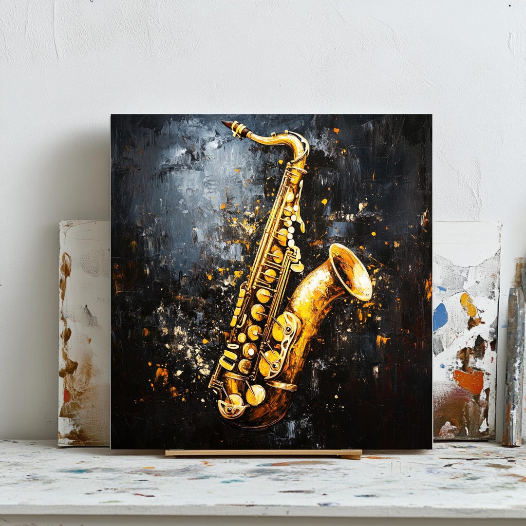 Saxophone Wall Art Music Lover Art Home Decor Living Room Decor Jazz ...