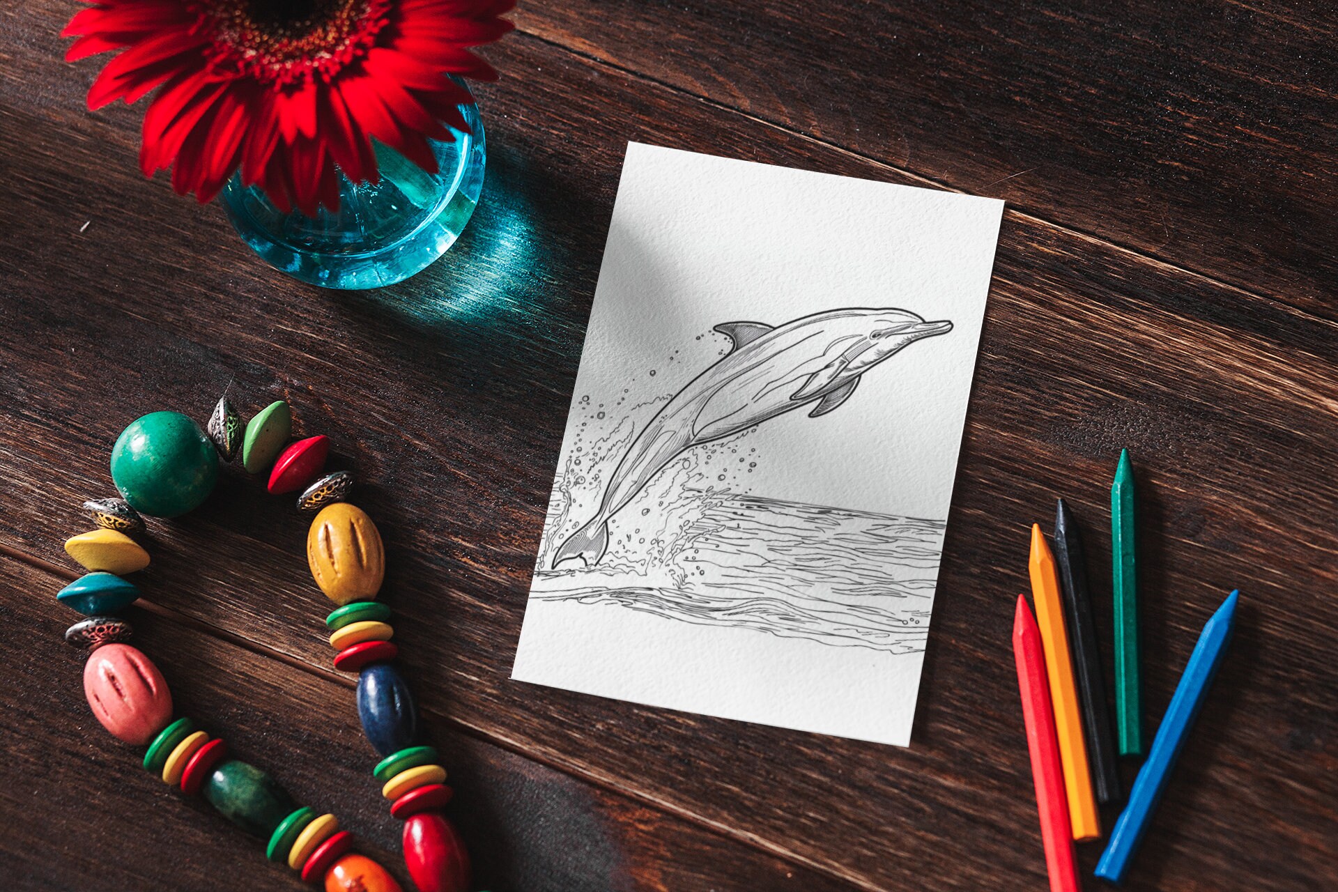 Set of 6 Coloring Pages, Dolphin Coloring Book, Coloring Sheets ...