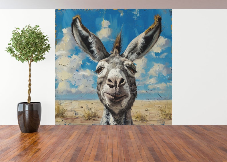 Donkey Wall Art, Canvas or Poster, Donkey Wall Hanging, Animal Decor ...