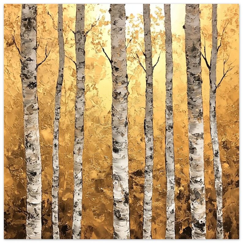 Birch Tree Art, Nature Wall Decor, Forest Wall Art, Birch Tree Painting ...