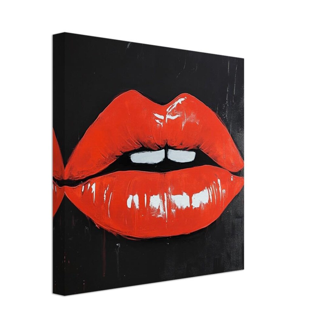Bold Red Lip Wall Art Chic Scarlet Lip Print Passionate Lip Decor Art ...