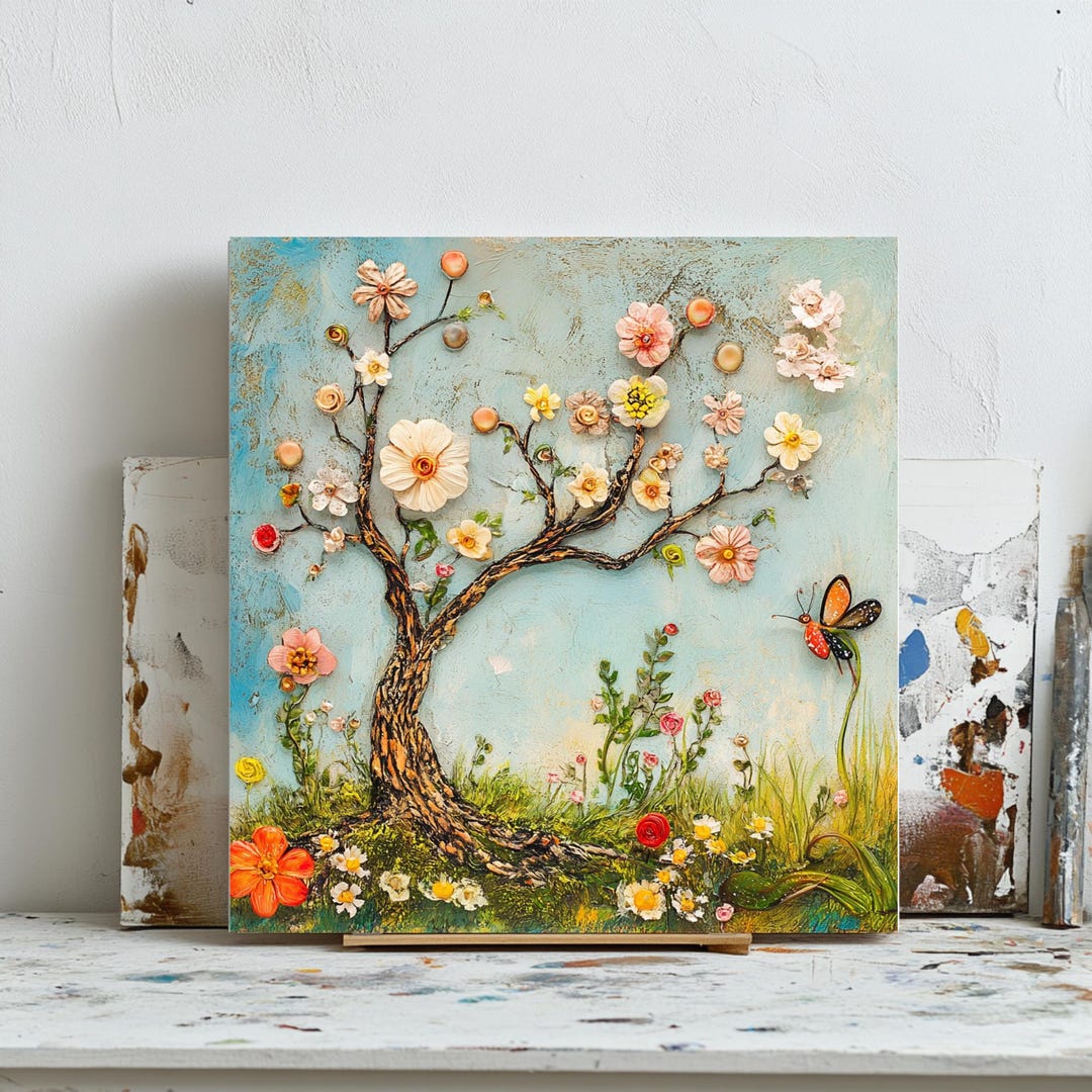 Tree Wall Decor Floral Tree Wall Art Blossom Tree Wall Art Nature Tree ...
