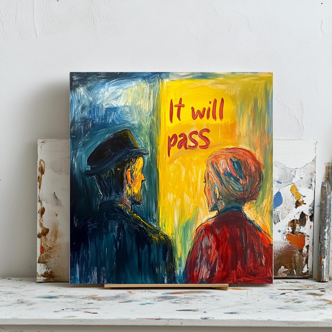 Emotional Wall Art Abstract Oil Painting Inspirational Artwork Couple ...
