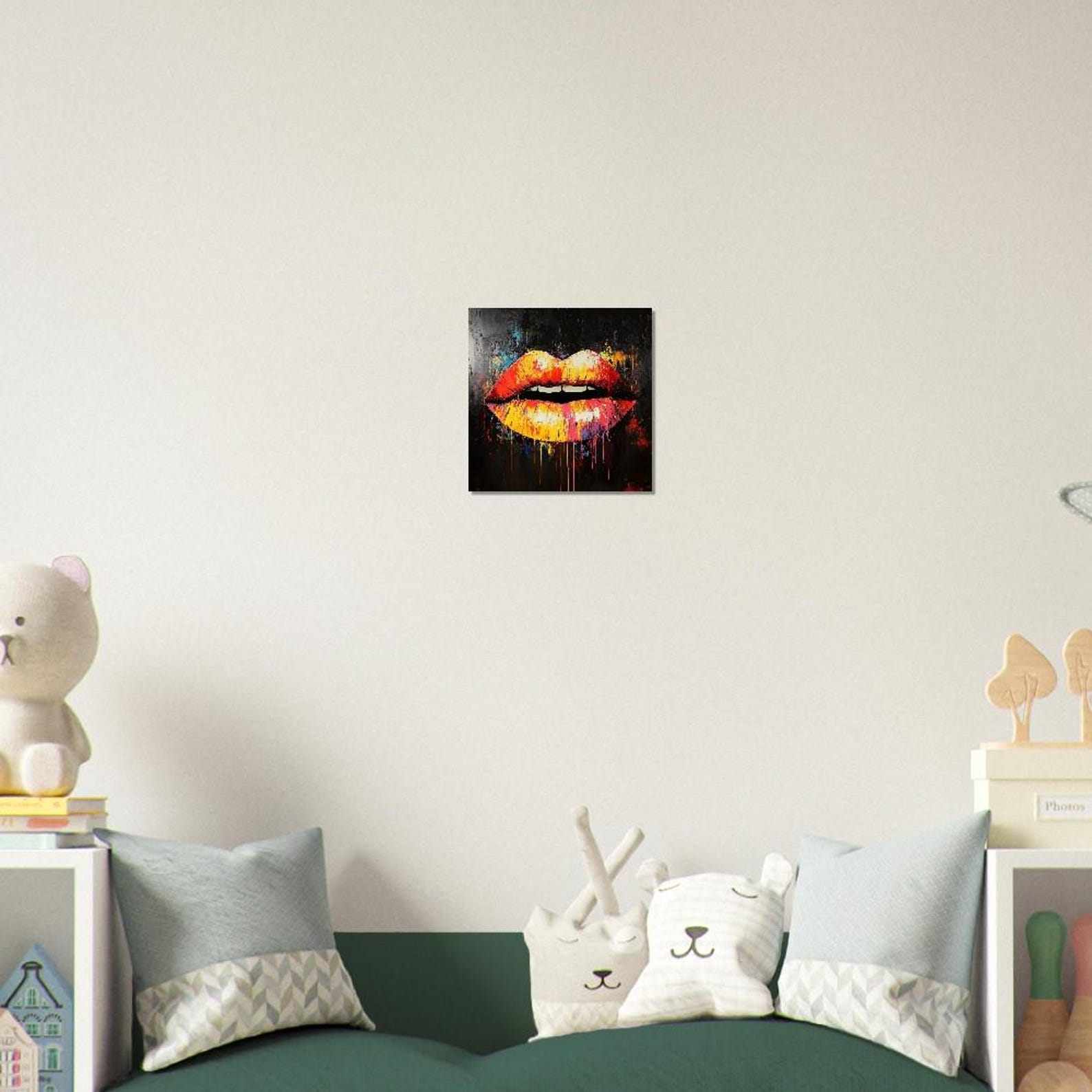 Stylish Lip Art, Lip Art Decor, Modern Lip Decor, Artistic Lip Canvas ...