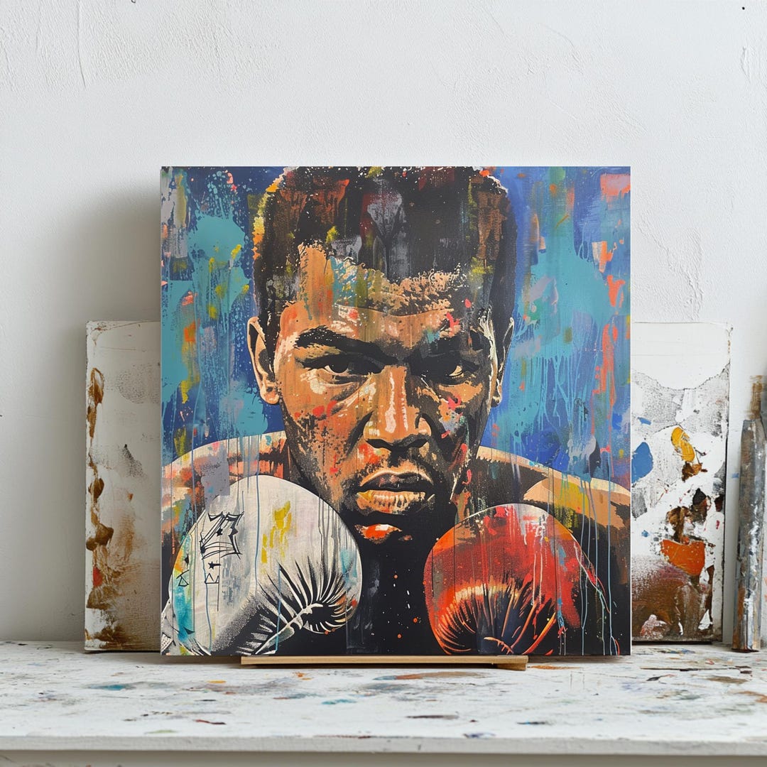 Abstract Boxer Art Legendary Fighter Wall Art Bold Boxing Design Iconic ...