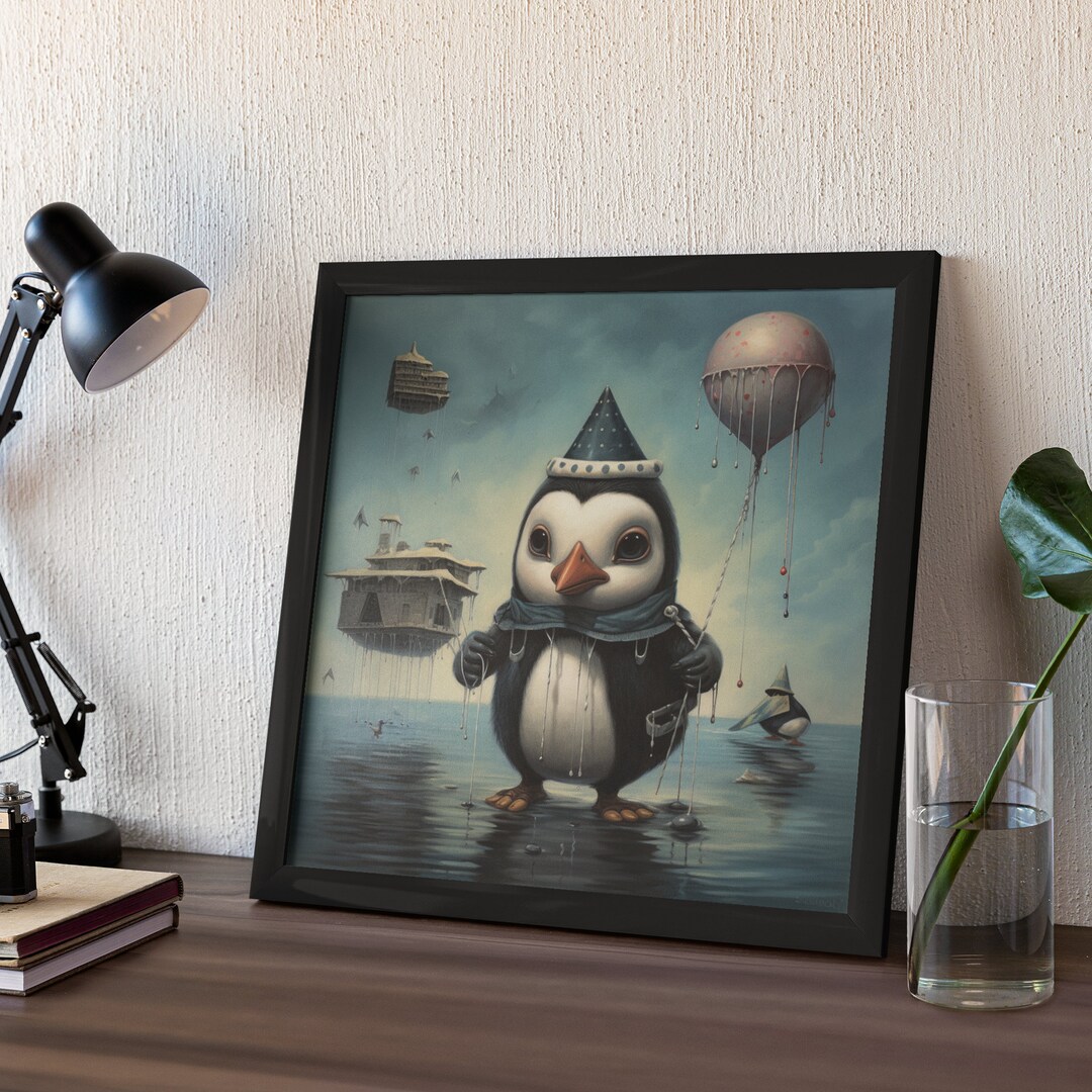 Penguin Wall Art, Canvas or Poster, Penguin Wall Hanging, Modern Wall ...