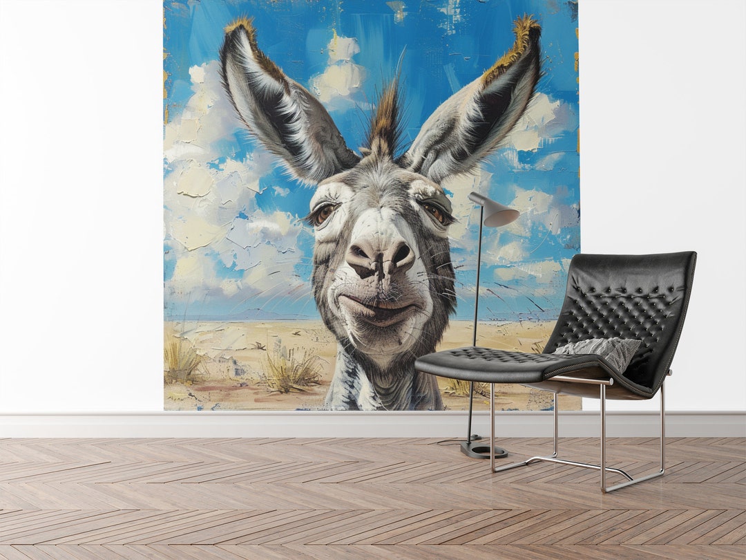 Donkey Wall Art, Canvas or Poster, Donkey Wall Hanging, Animal Decor ...