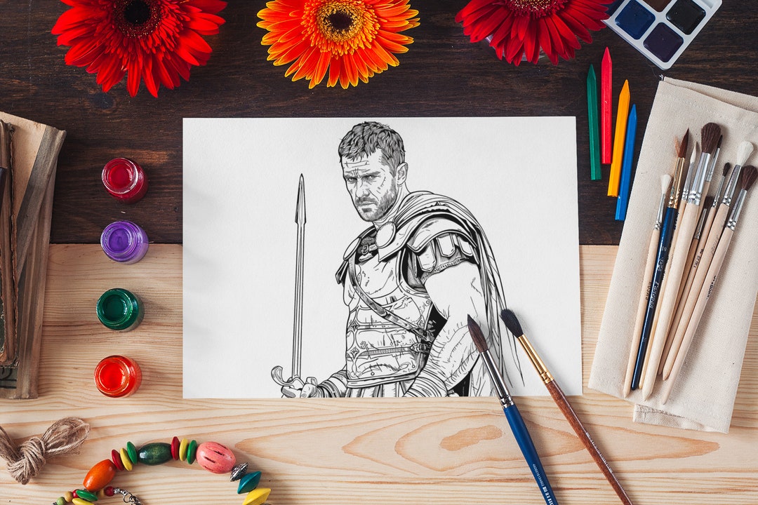 Set of 15 Coloring Pages, Gladiator Coloring Book, Coloring Sheets ...