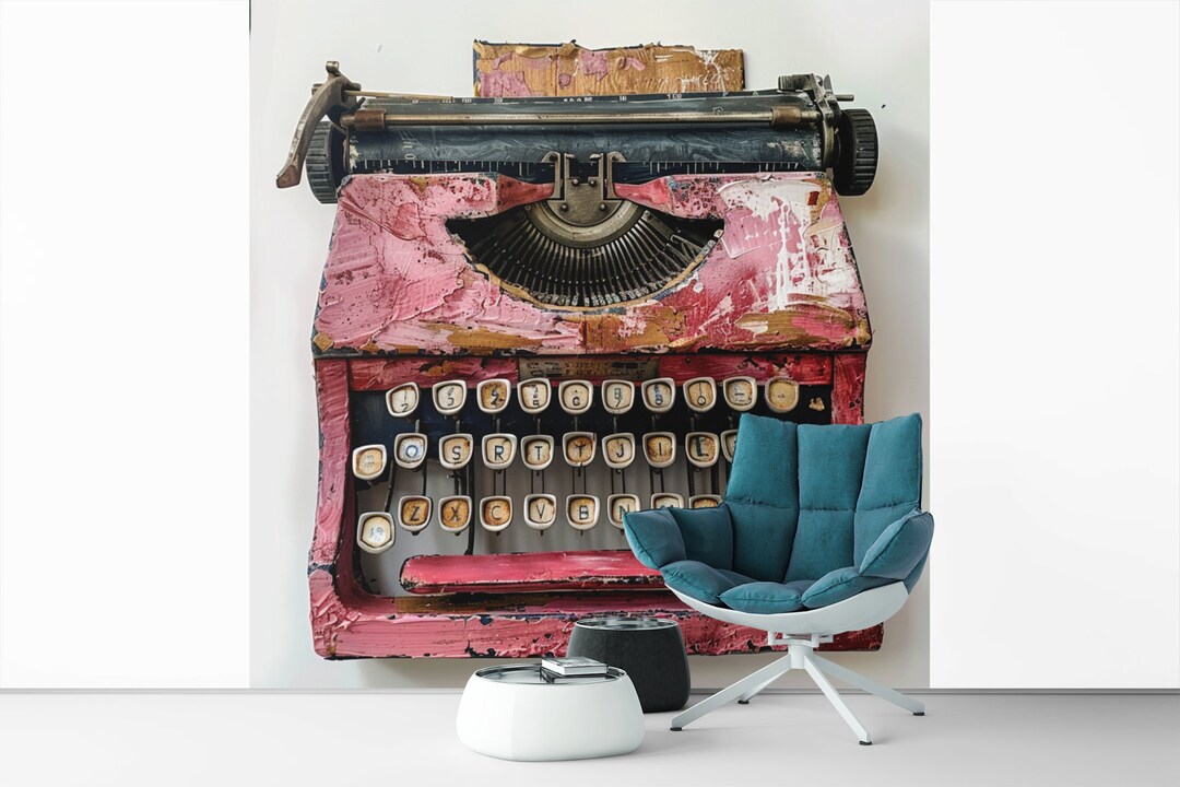 Charming Typewriter Art Typewriter Decor Wall Art Retro Typewriter ...
