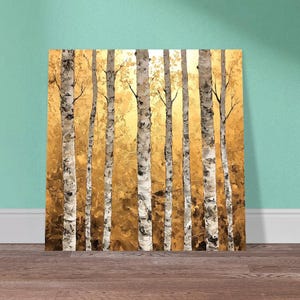 Birch Tree Art, Nature Wall Decor, Forest Wall Art, Birch Tree Painting ...
