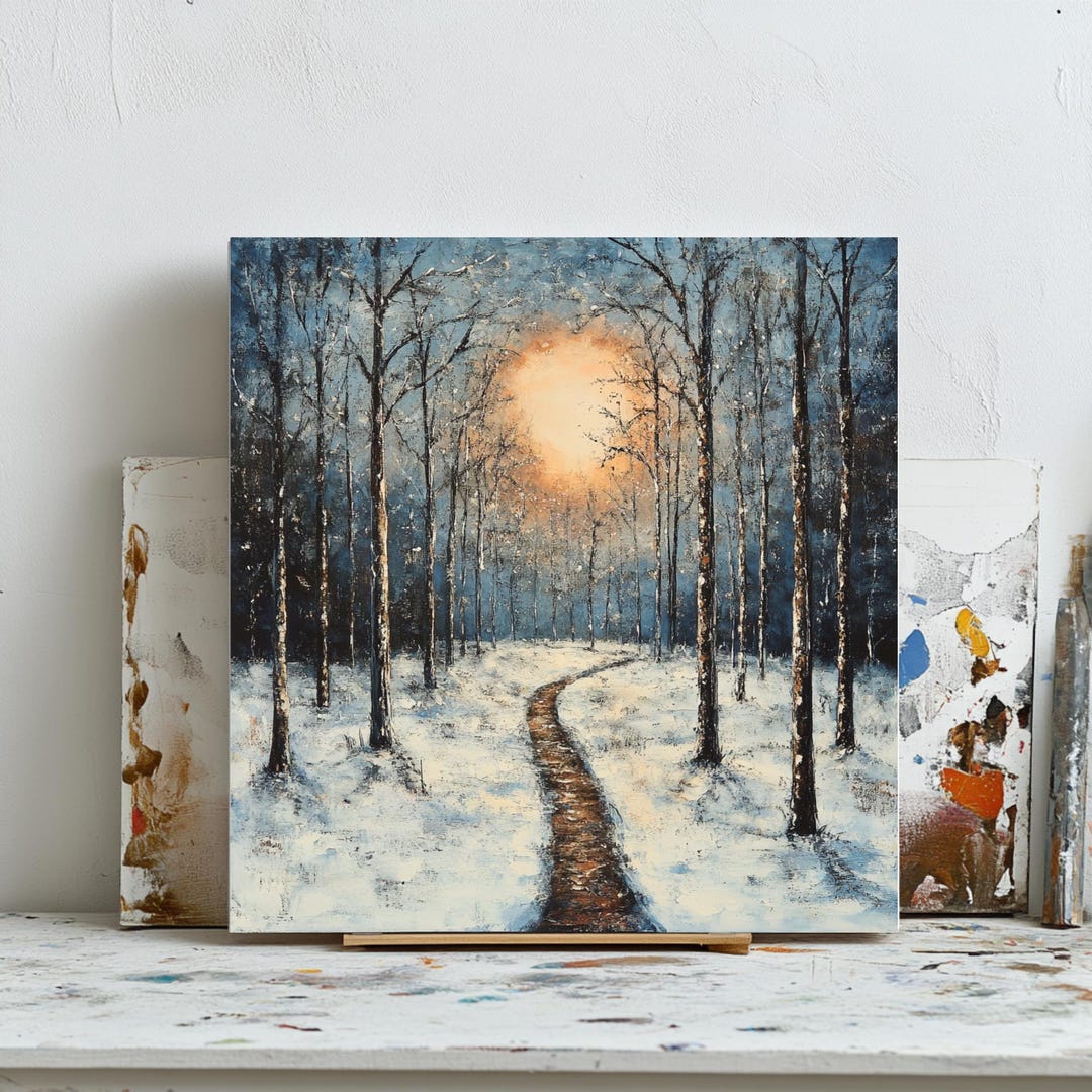 Snow Forest Wall Art Winter Landscape Art Winter Wall Decor Winter ...