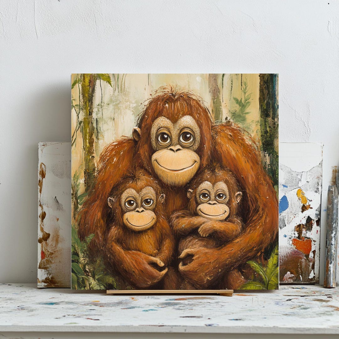 Monkey Wall Art, Animal Wall Art, Monkey Art Print, Funny Monkey Art ...