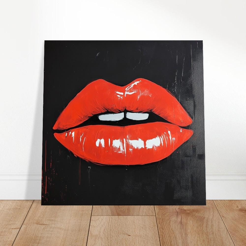 Lip Wall Art, Love Poster, Kiss Lips Decor, Lips Wall Hanging, Girly ...