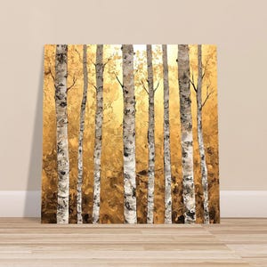 Birch Tree Art, Nature Wall Decor, Forest Wall Art, Birch Tree Painting ...