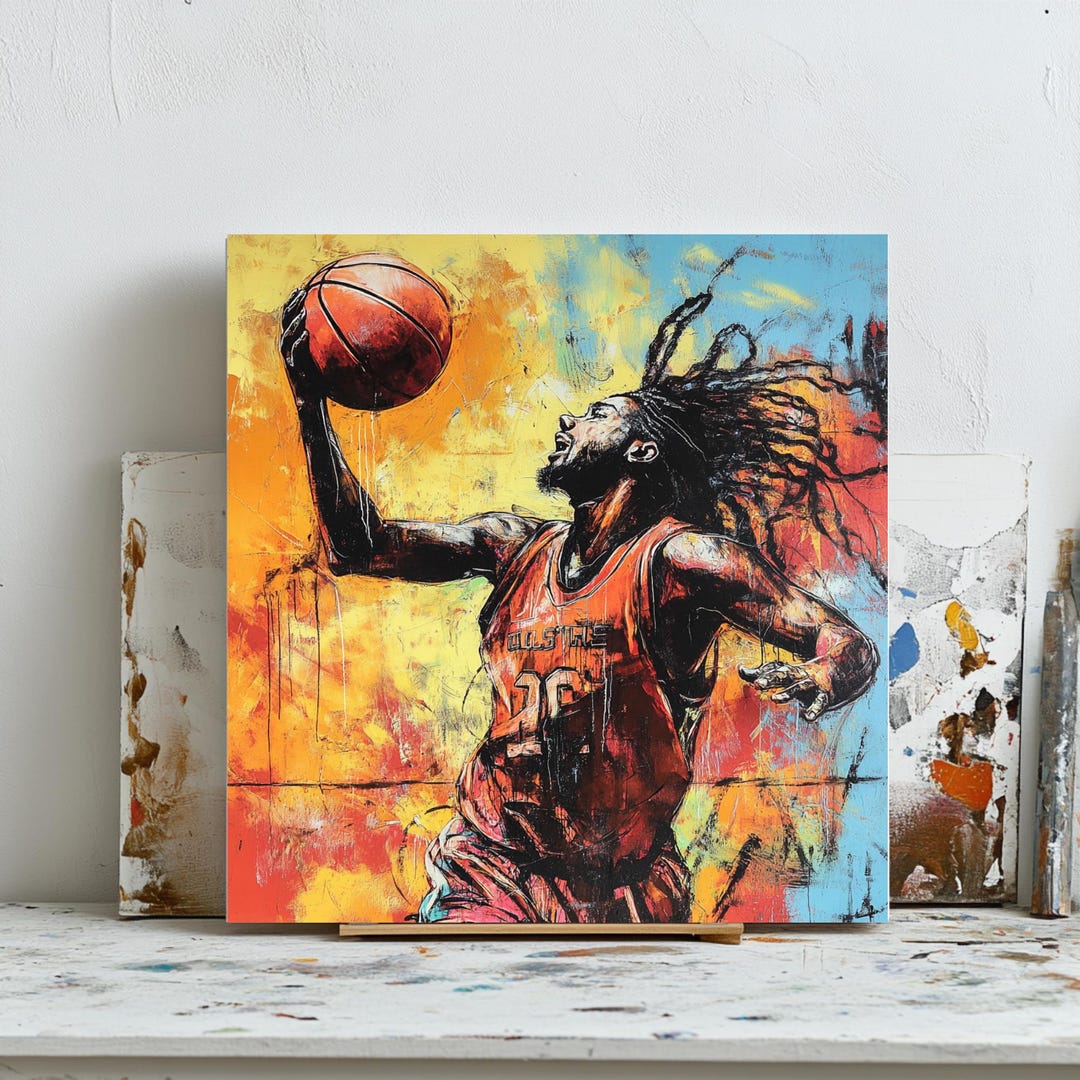 Basketball Art Decor Dream Hoops Print Sport Wall Accent Slam Dunk ...