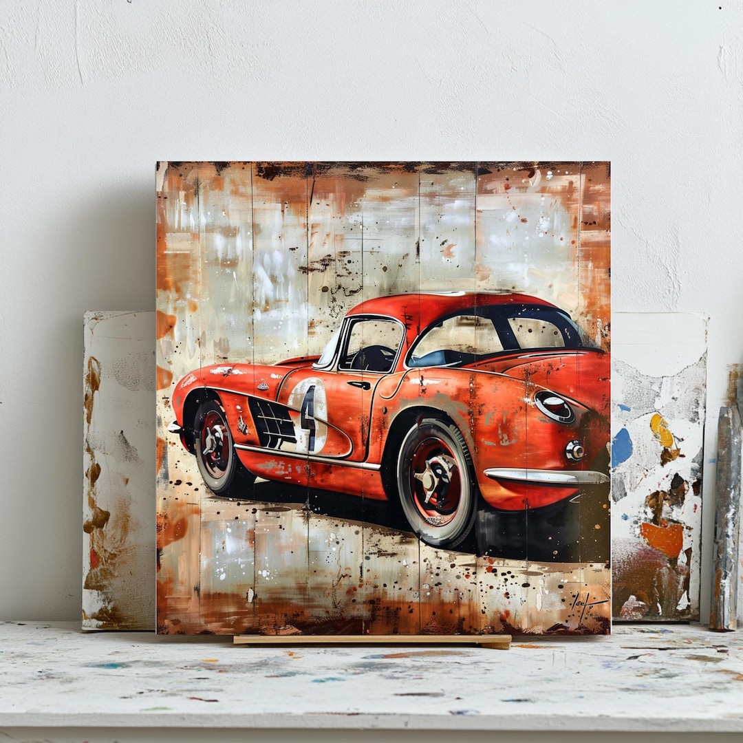 Unique Red Car Wall Art Vibrant Red Car Design Classic Red Car Print ...