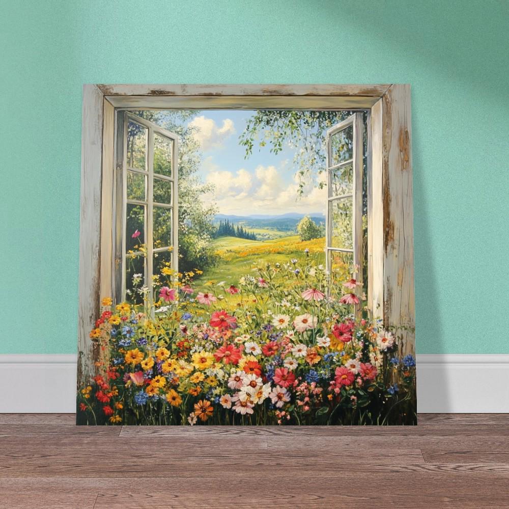 Floral Window Art Window Wall Art Rustic Home Decor Window Frame Art ...