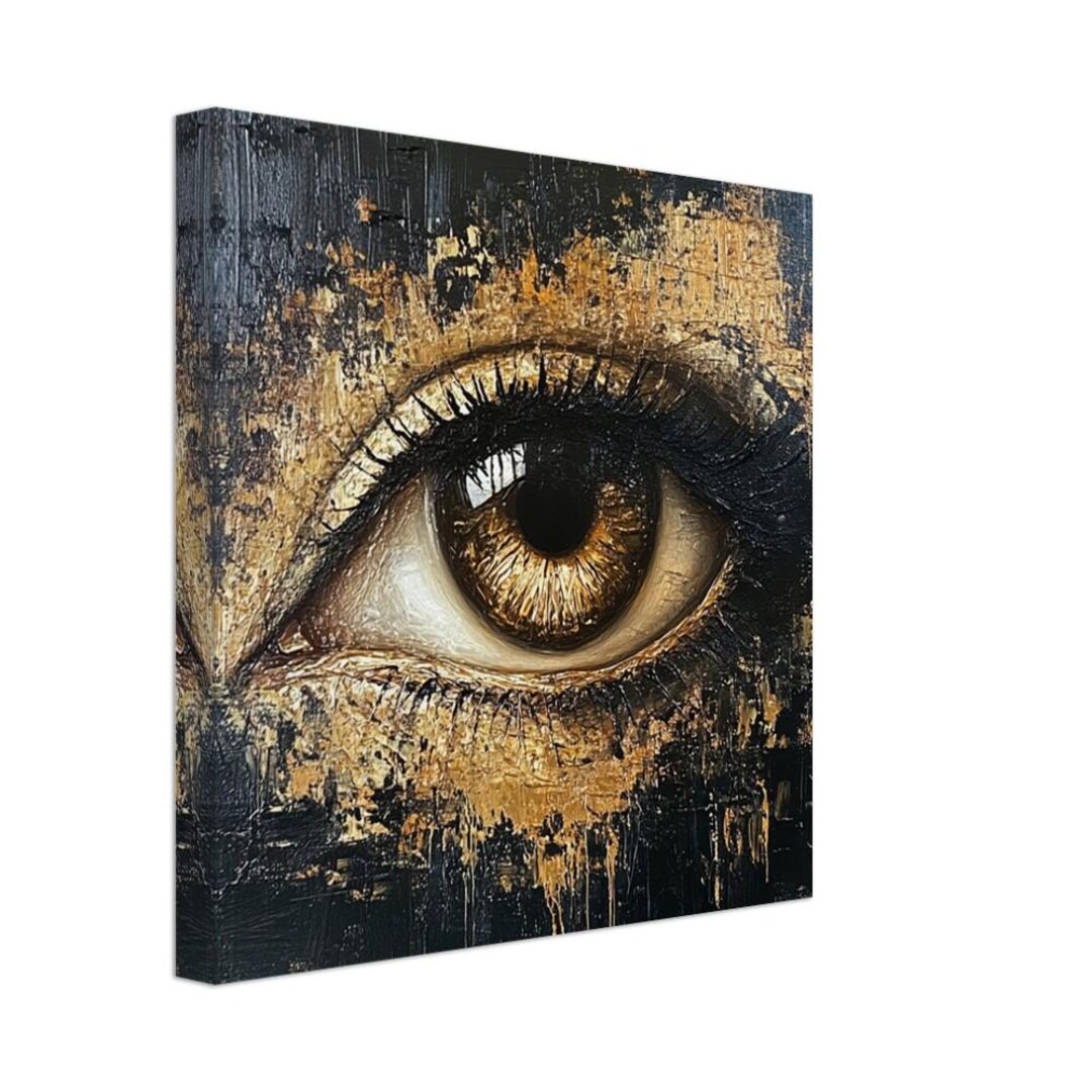Radiant Golden Eye Art Mystical Gold Eye Decor Striking Golden Gaze ...