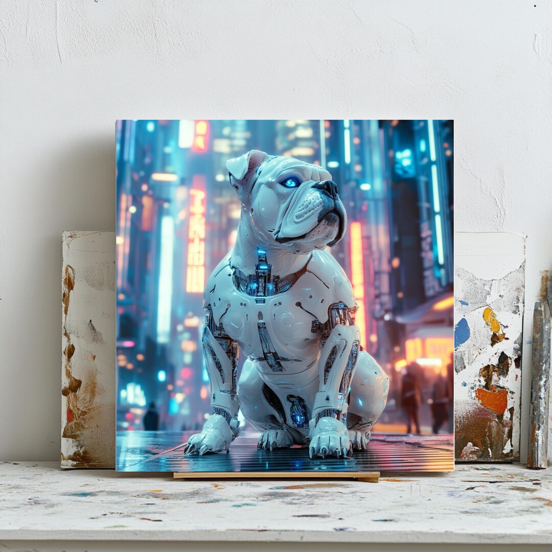 Cyber Dog Wall Art Futuristic Dog Decor Robotic Dog Design Tech Dog ...