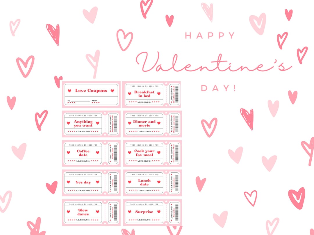 Valentine's Day Printable Love Coupons - Etsy