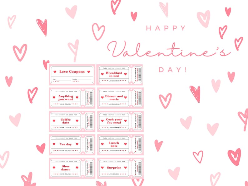 Valentine's Day Printable Love Coupons - Etsy