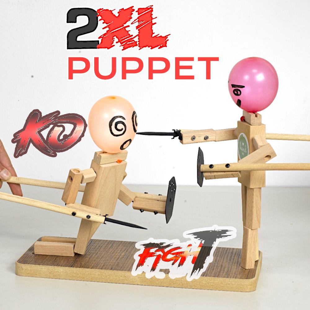 XXLARGE Handmade Wooden Fencing Puppet Game,family Game, Puppet Balloon ...