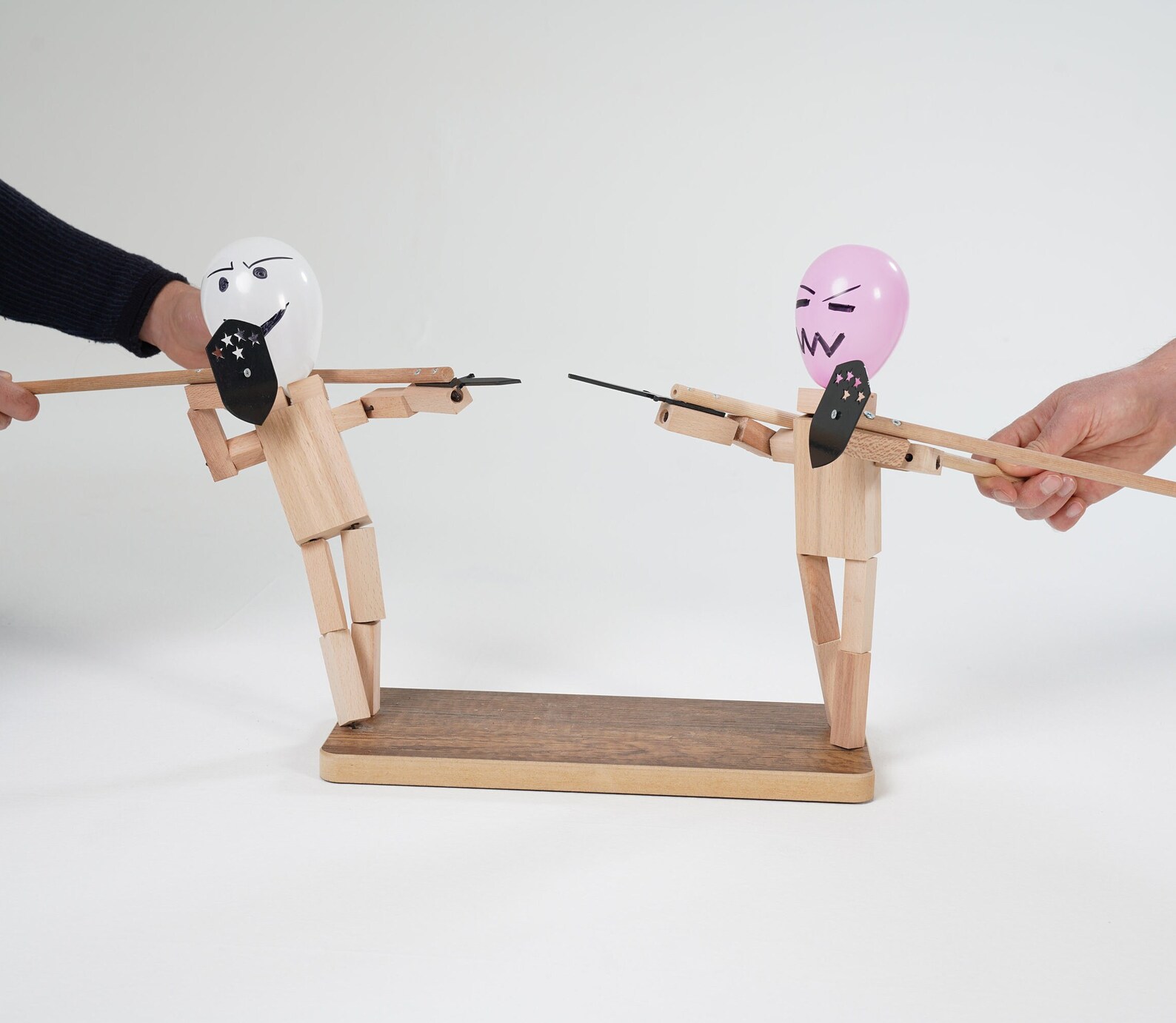 XXLARGE Handmade Wooden Fencing Puppet Game,family Game, Puppet Balloon ...