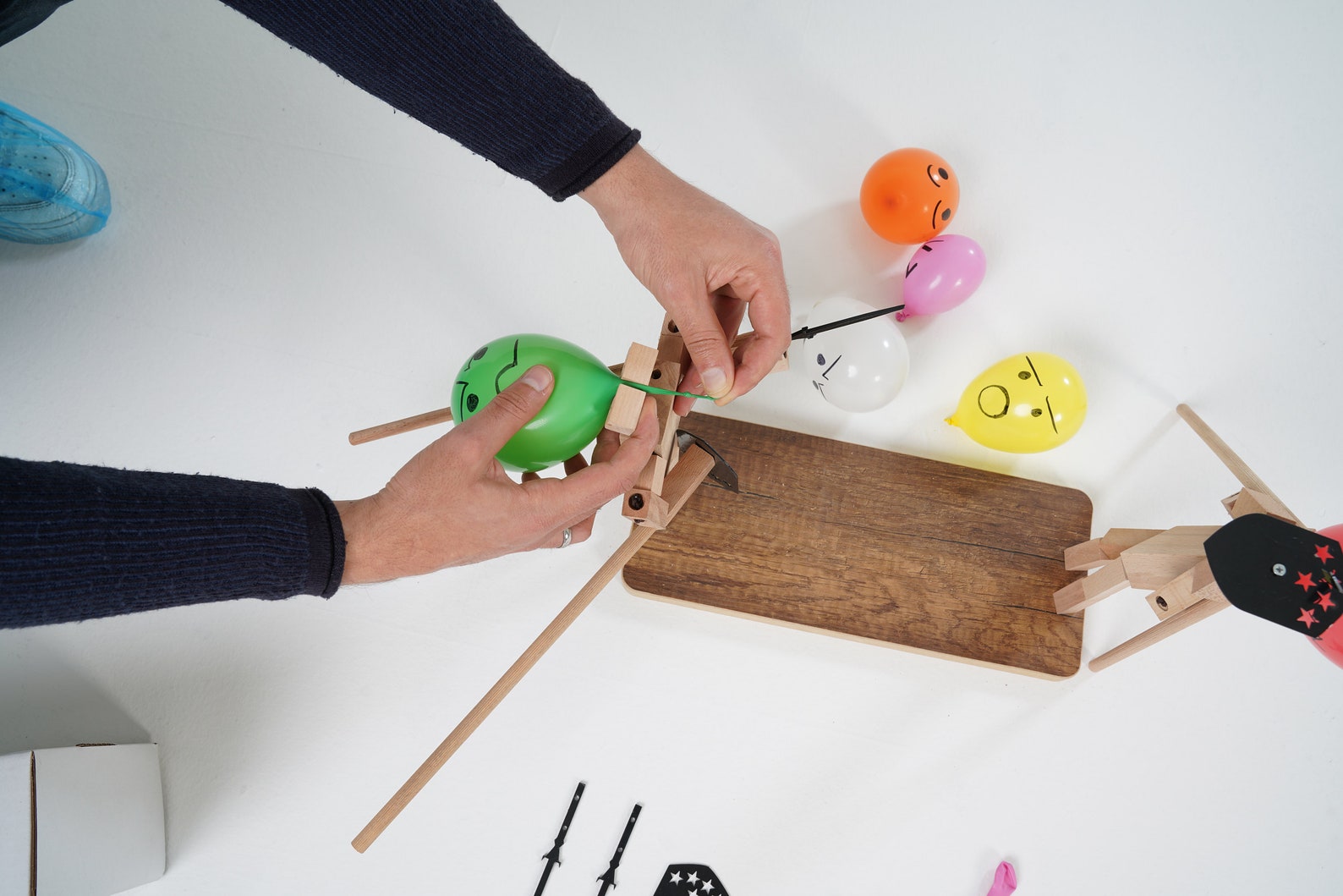 XXLARGE Handmade Wooden Fencing Puppet Game,family Game, Puppet Balloon ...